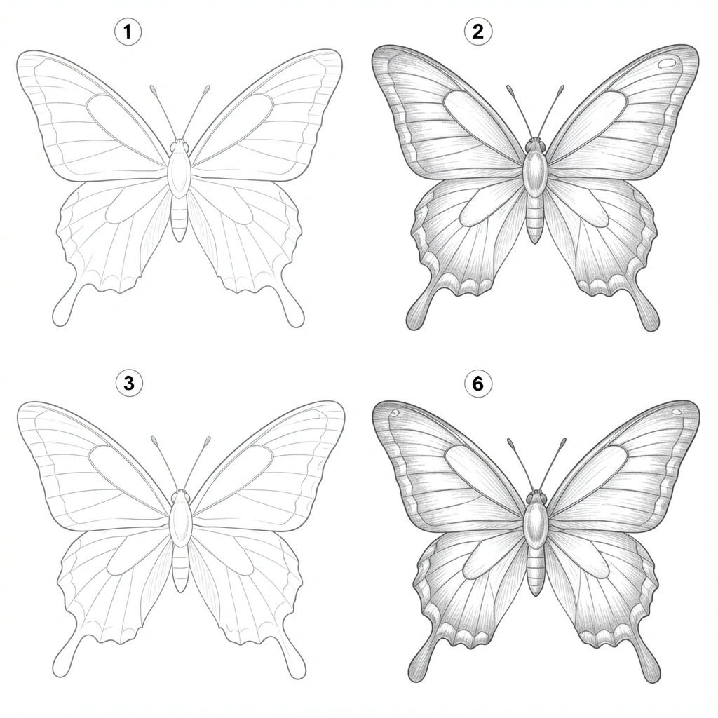 Butterfly Drawing — 18 Free Sketches & Line Art | getvivix