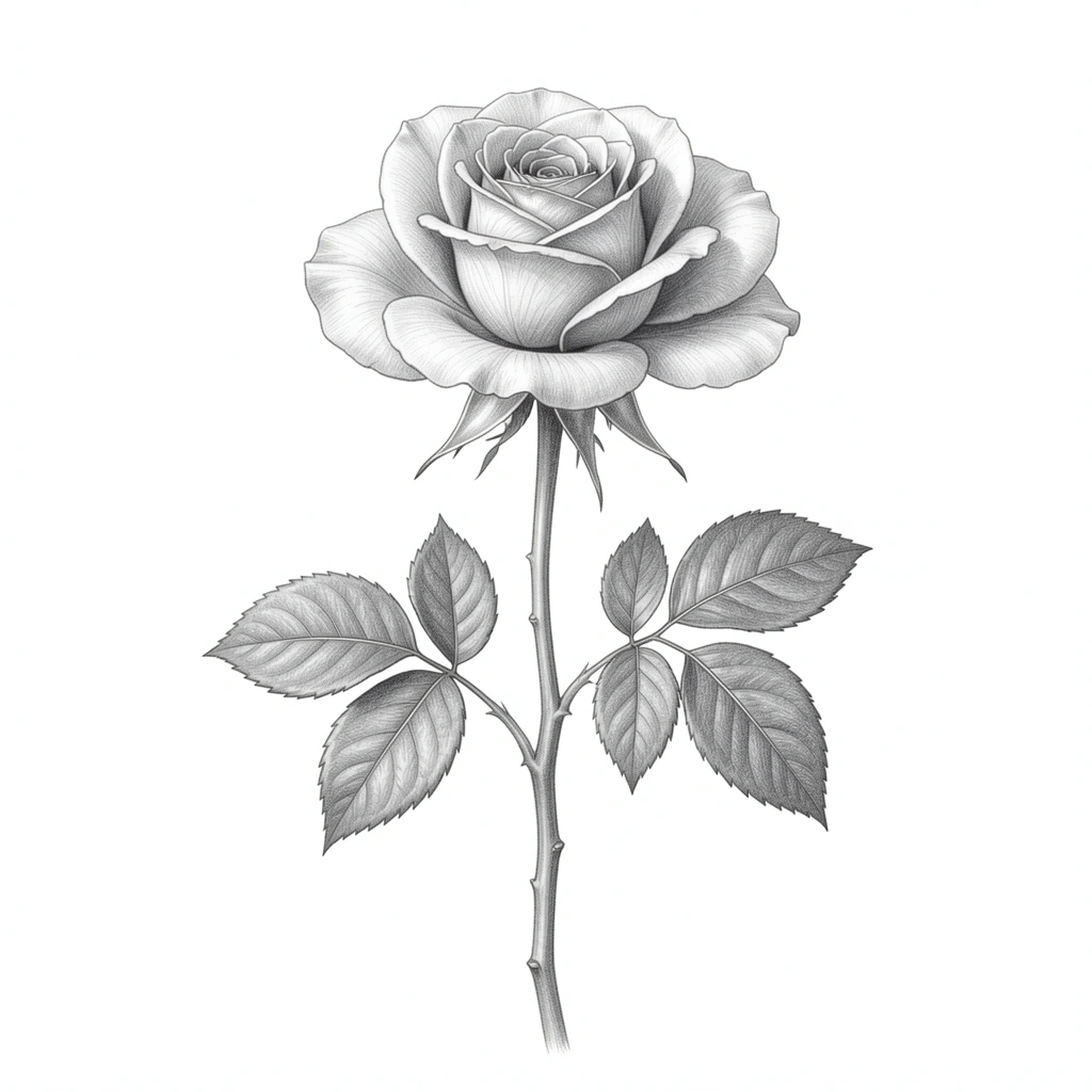 Rose Drawing — 18 Free Sketches & References | getvivix